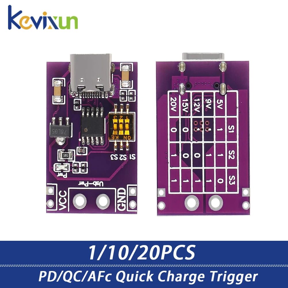 Kevixun модуль платы замены блока питания USB-PD, 10PCS