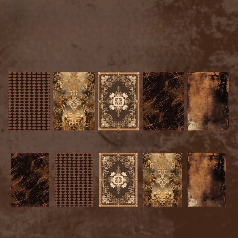 Крафтовая бумага для декорирования, 10 листов, Коричневый, 10Sheets-Golden