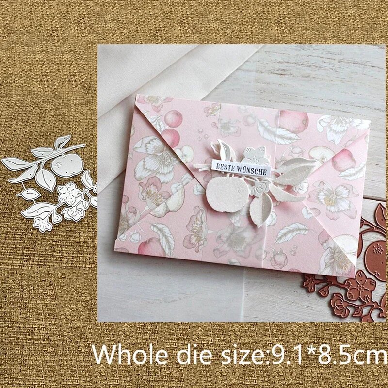 Новый дизайн, металлические трафареты для вырезания, вырубные формы для декора в виде яблок и цветов, вырубные ножи для скрапбукинга, для альбомов, бумажных открыток, тиснения