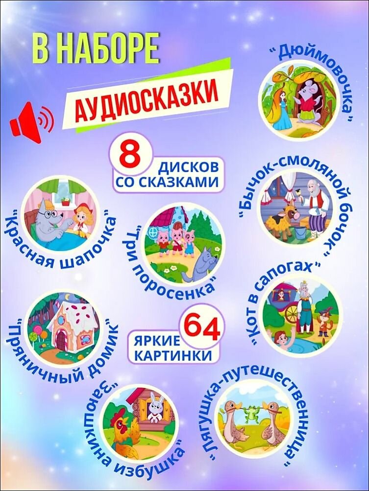 Детский фонарик проектор со сказками, диапроектор 8 сказок
