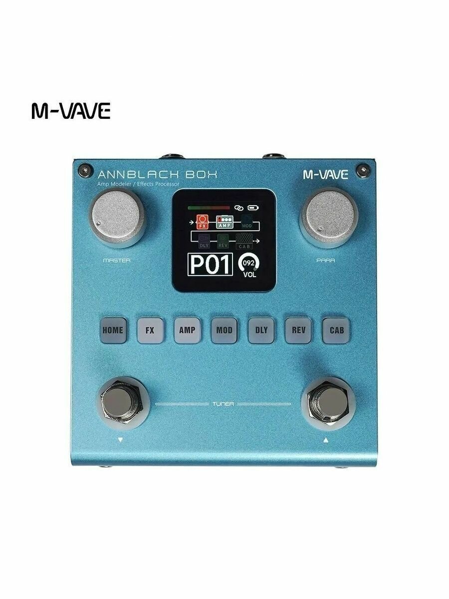 M-VAVE Black box Гитарный / басовый усилитель Modeler с мультиэффектным процессором, перезаряжаемый для бас-гитары с электрогитарой