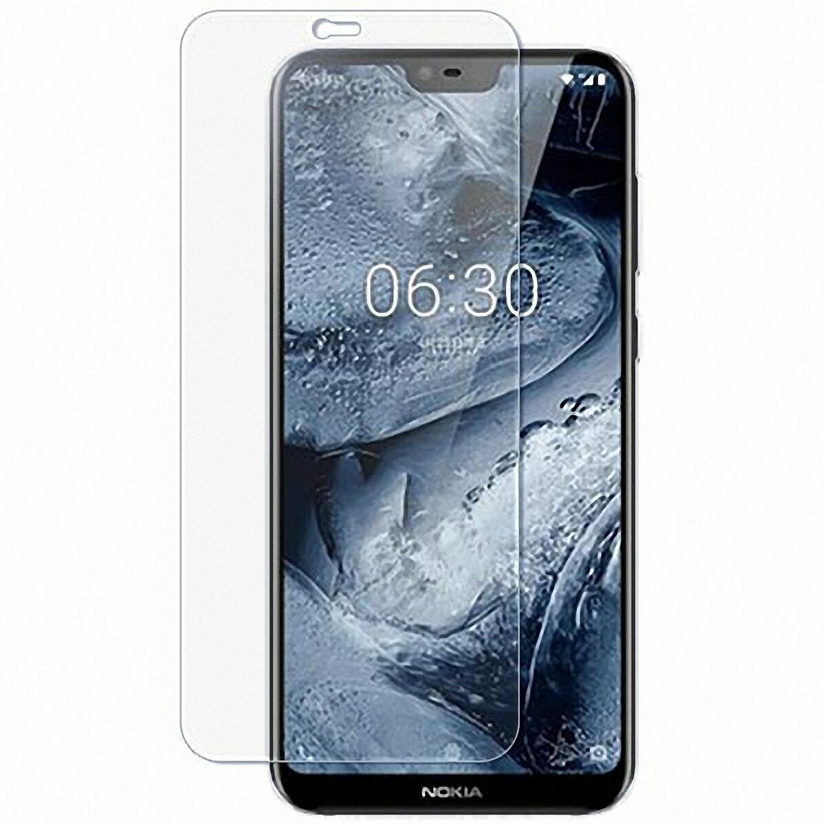 Защитное стекло для Nokia 6.1 Plus прозрачное на плоскую часть экрана