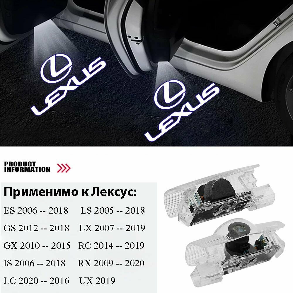 Проекция логотипа авто, Lexus LX460 LX470 LX570, Автозапчасти,( 2 шт )