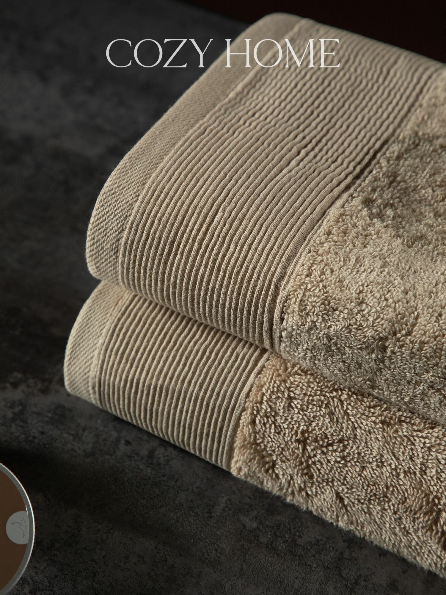 Полотенце махровое "Меховой/Peloso"50х90, микрокоттон, капучино