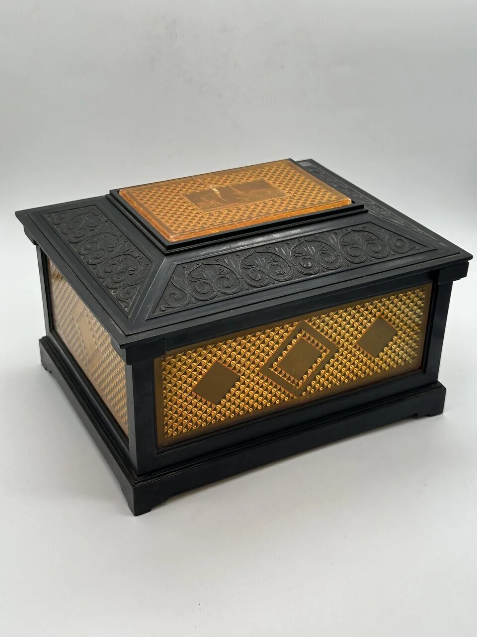 Шкатулка Ларец Винтажная Бакелит СССР 1960 годы Расписная великолепная