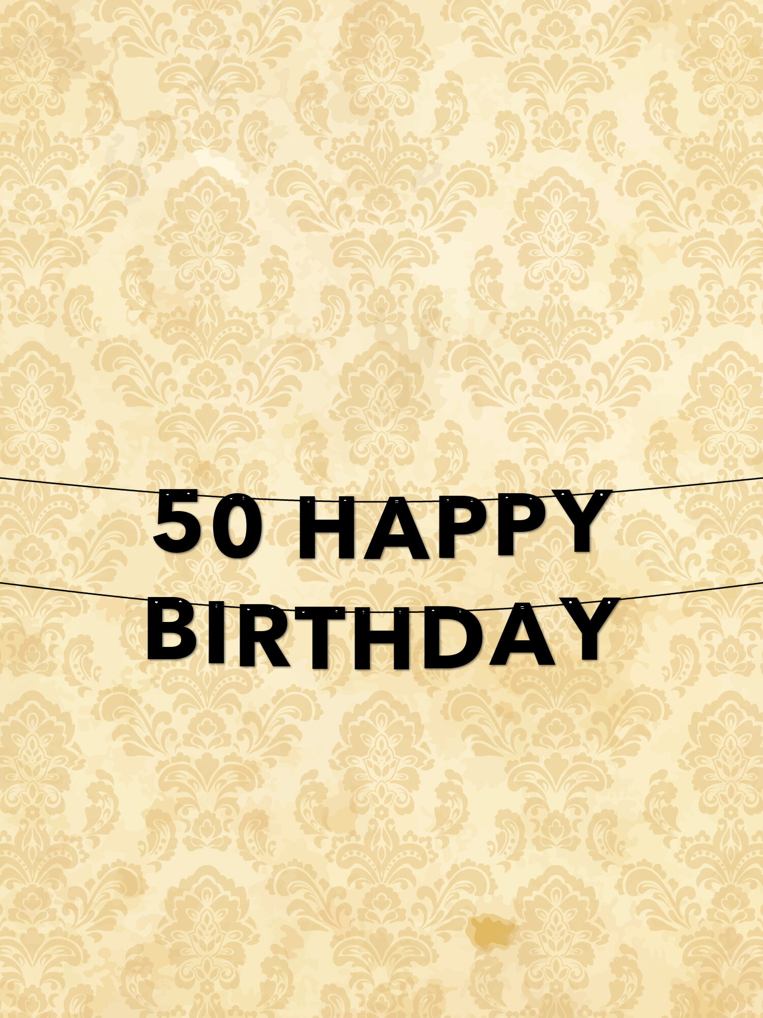 Гирлянда '50 happy birthday' - Картонная гирлянда из букв для стильного оформления праздника