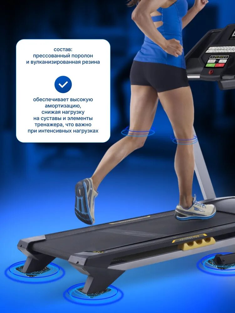 CALEB RO Коврик для беговой дорожки и тренажеров амортизационный 6 шт толщиной 10 мм для защиты напольного покрытия и шумопоглощения