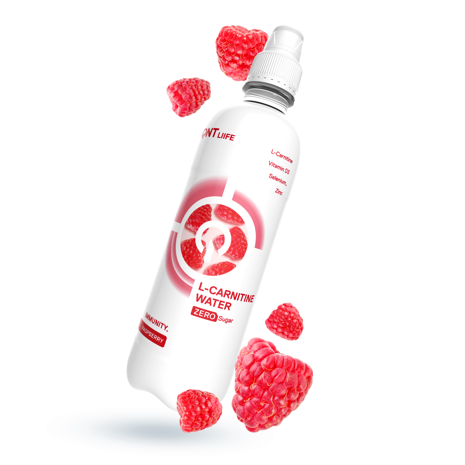 Напиток безалкогольный "КНТ Лайф Вода с L-карнитином" 500 мл Малина QNT LIIFE L-Carnitine Water 500 ml Raspberry