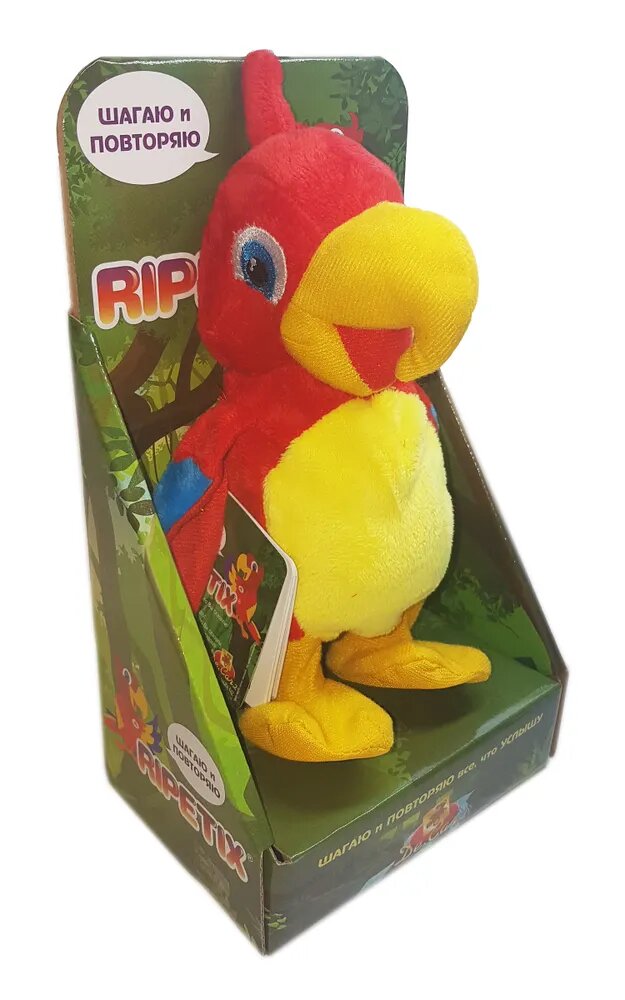 Интерактивная игрушка-попугай RIPETIX говорящий, для мальчиков, красный цвет — фото 1