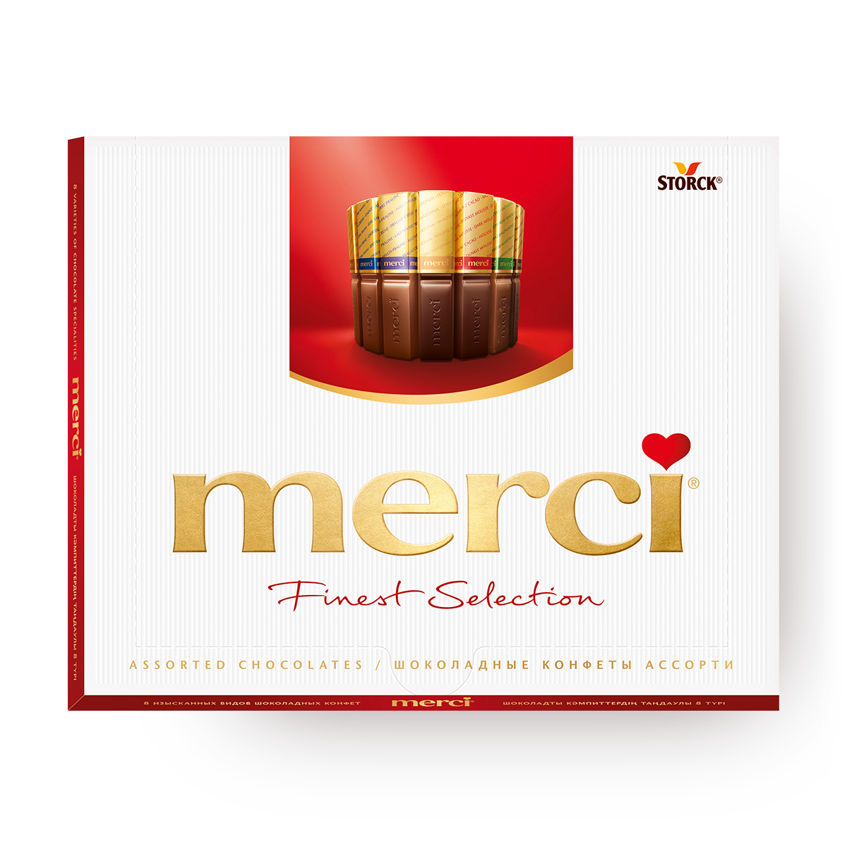 Конфеты Merci шоколадные ассорти, картонная коробка, 250 г, 20 шт. в уп.