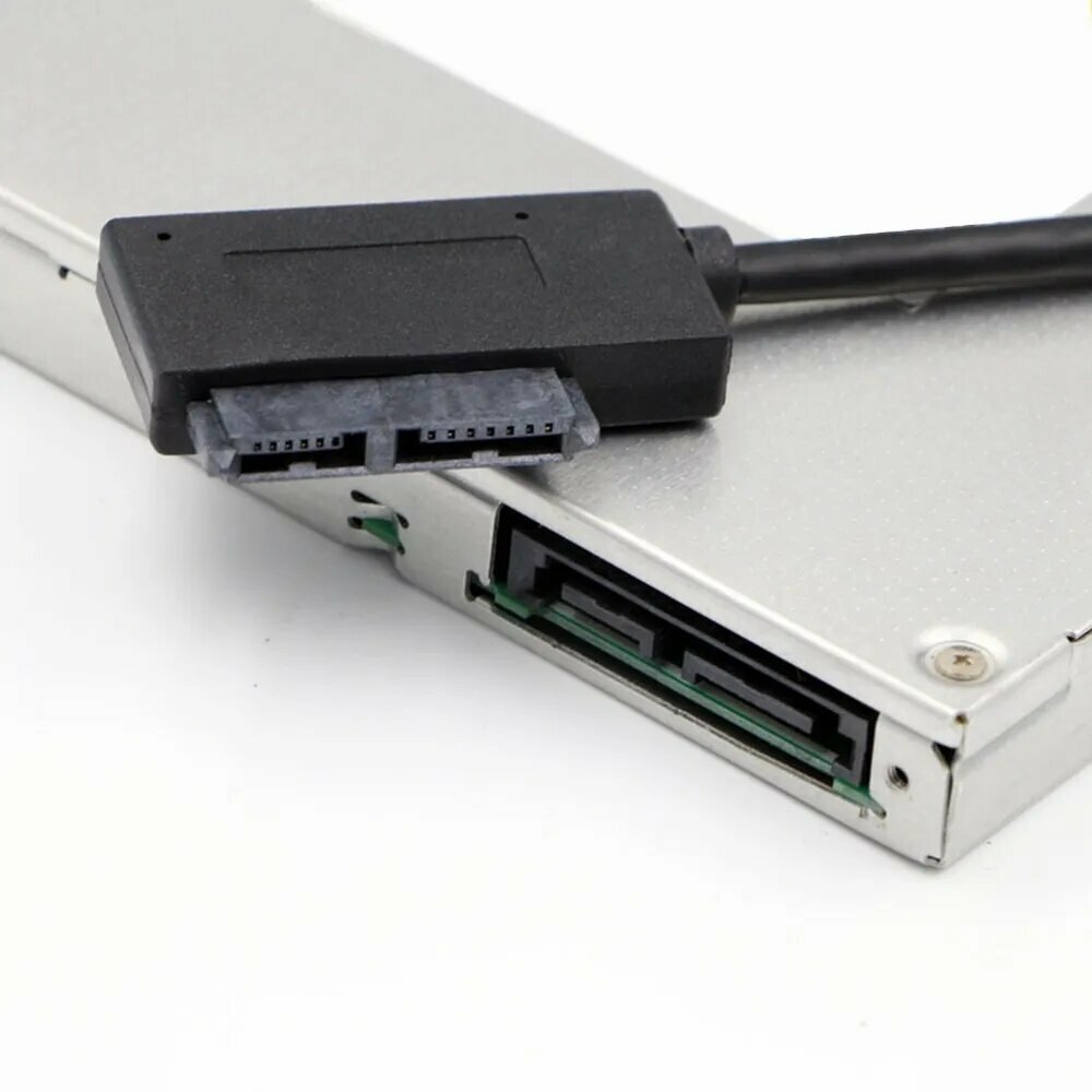 USB-адаптер ПК 6P + 7P CD DVD Rom SATA в USB 2,0 конвертер Тонкий Сата 13-контактный кабель совместим с привода ноутбука