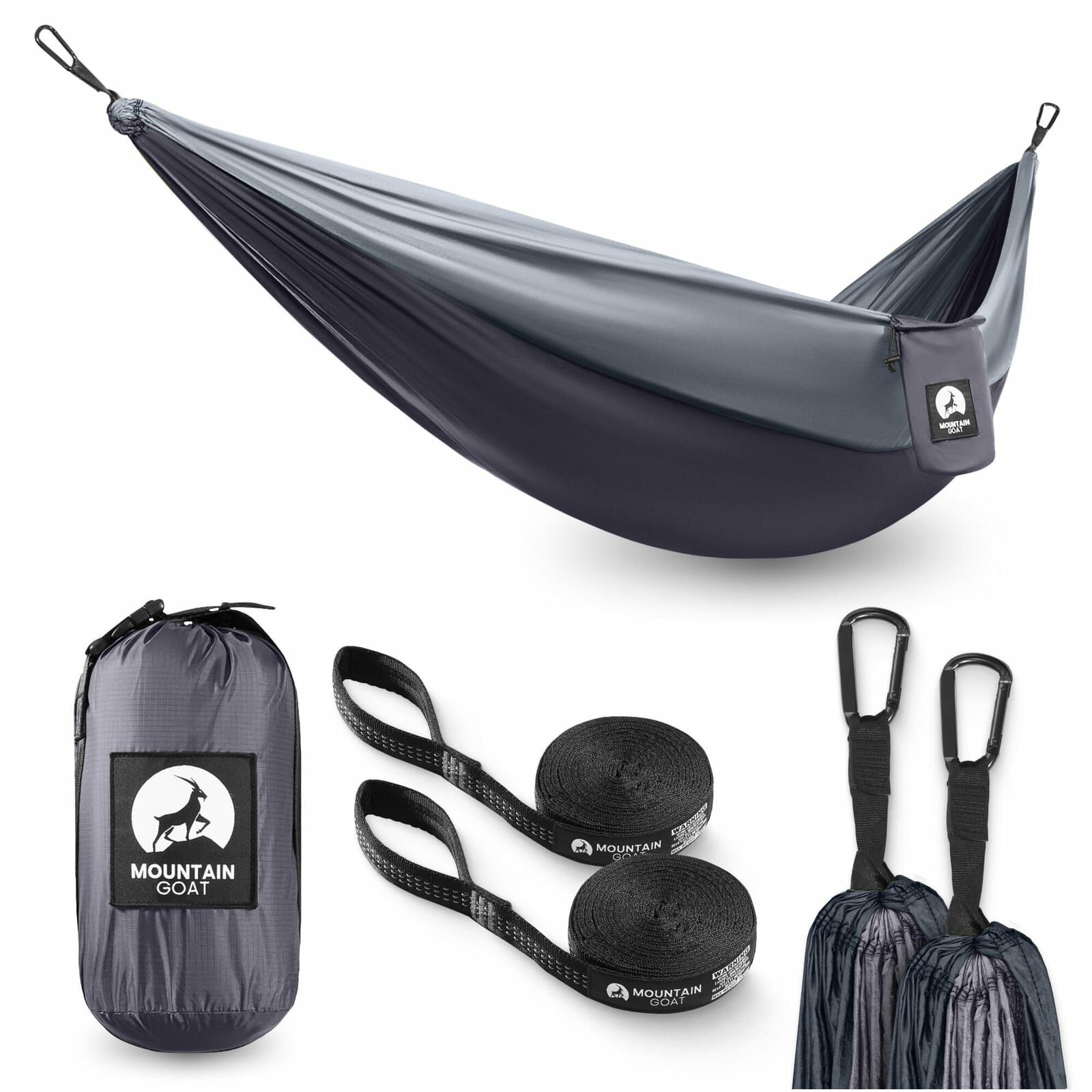 DECATHLON Гамак туристический Mountain GOAT, темно-серый/серый, 270 140 см, 200 кг
