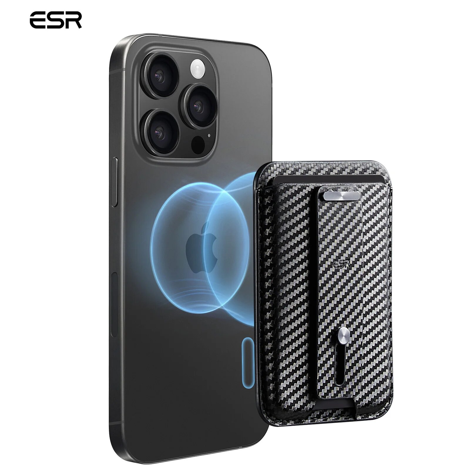 ESR Магнитный кошелек для iPhone 15/14 Black Braided