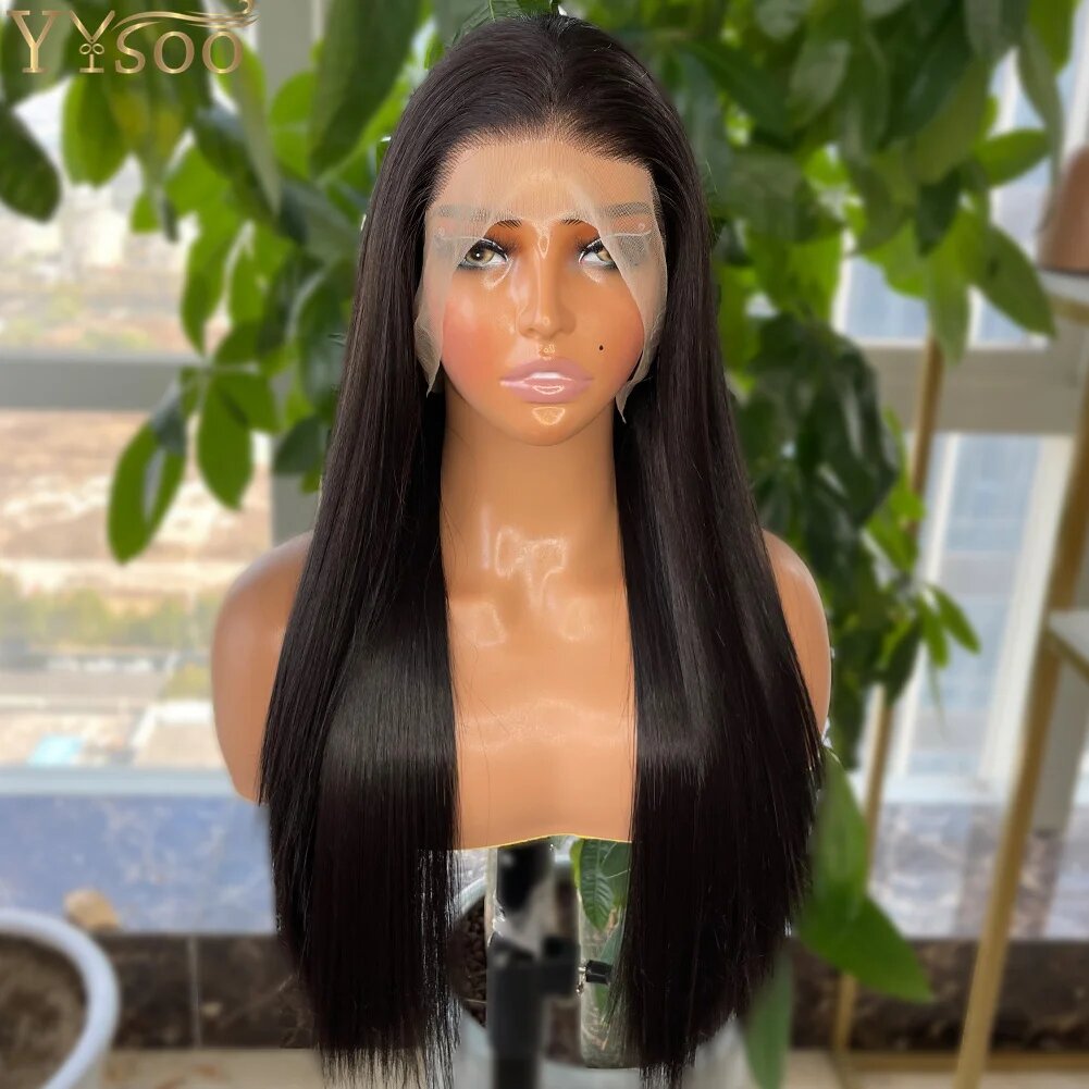 YYsoo 2# длинный черный синтетический парик FUTURA