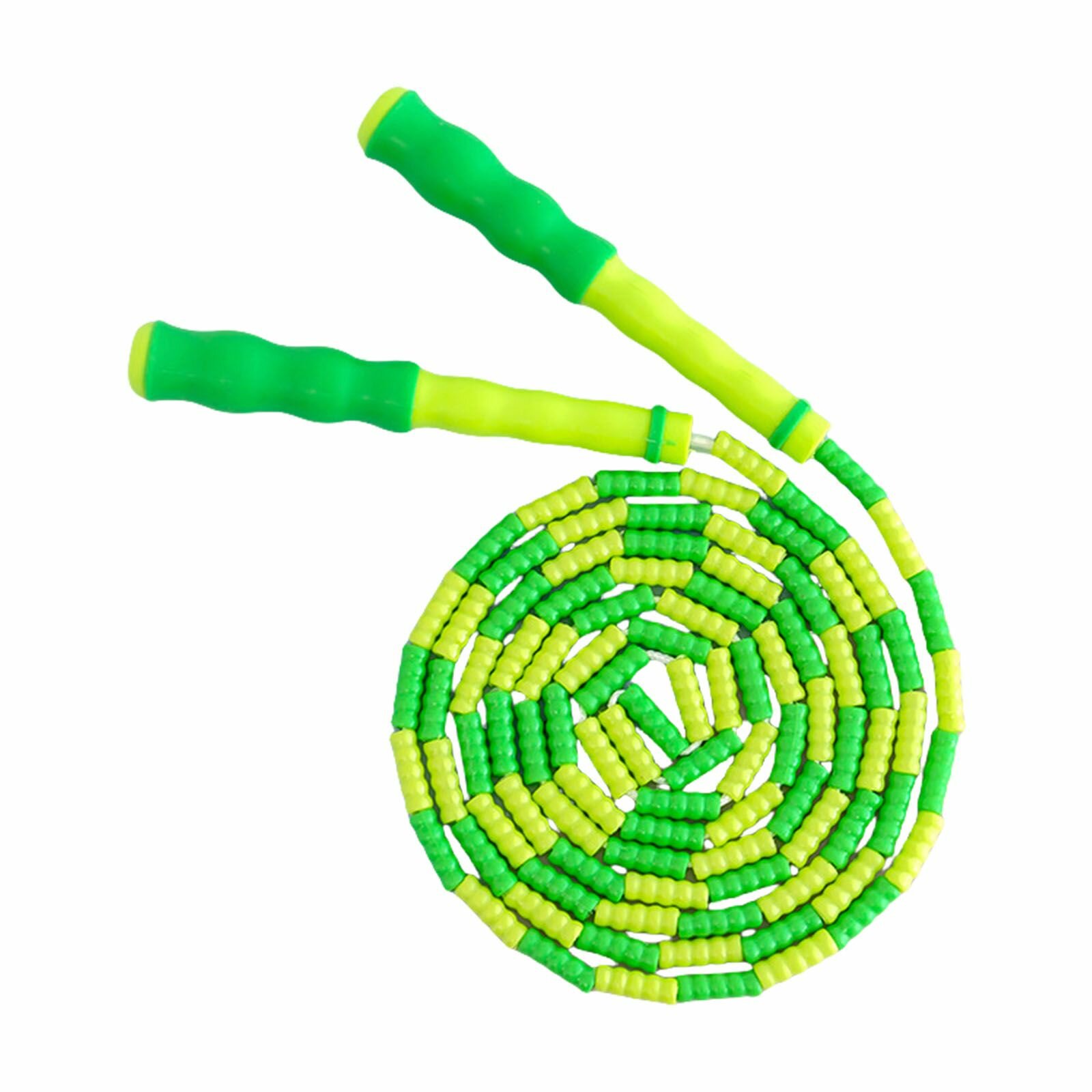 Детская скакалка с регулируемой длиной мягкая бусинами для детей