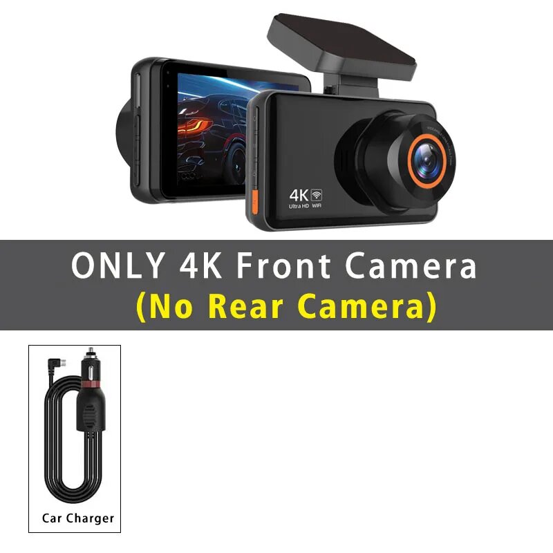 UHD 4K + 2,5K Автомобильный видеорегистратор WIFI GPS Мини-регистратор с двумя ZI27-No Rear