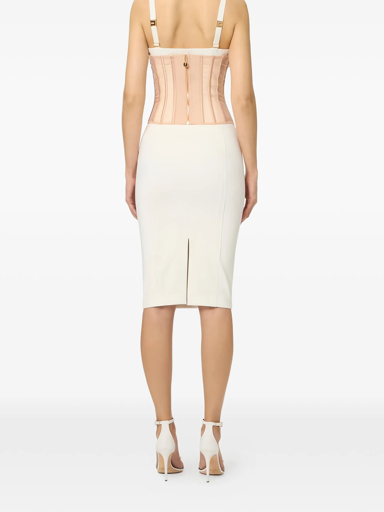 Топ Elisabetta Franchi Geometric cuts bustier top, размер 42, разноцветный — фото 1