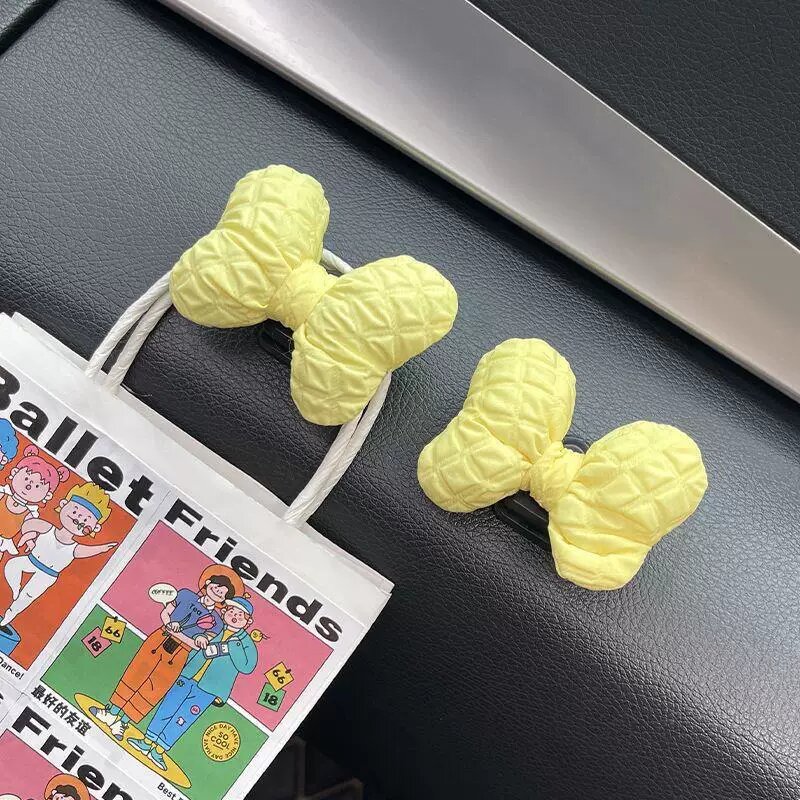 Желтая бабочка автомобильный клейкий крюк для интерьера, 2 шт, яркий декоративный аксессуар