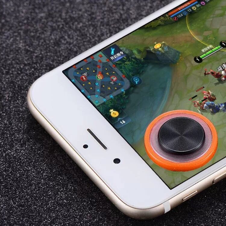 Мобильный игровой геймпад с присоской и 3-пальцевыми направляющими кнопками для PUBG и Honor of Kings - Оранжевый