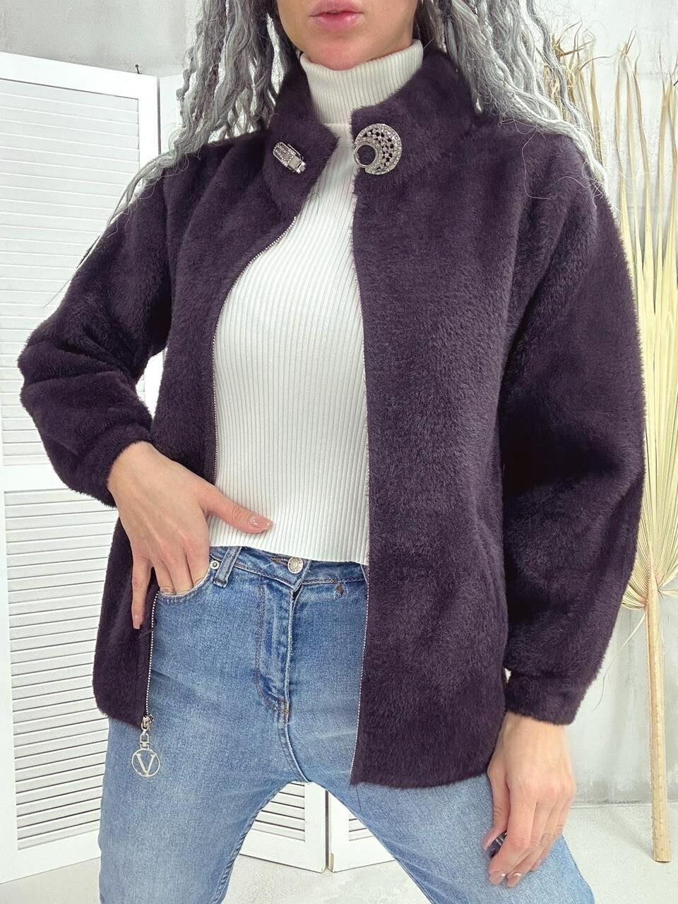 Кардиган  из альпаки пушистый