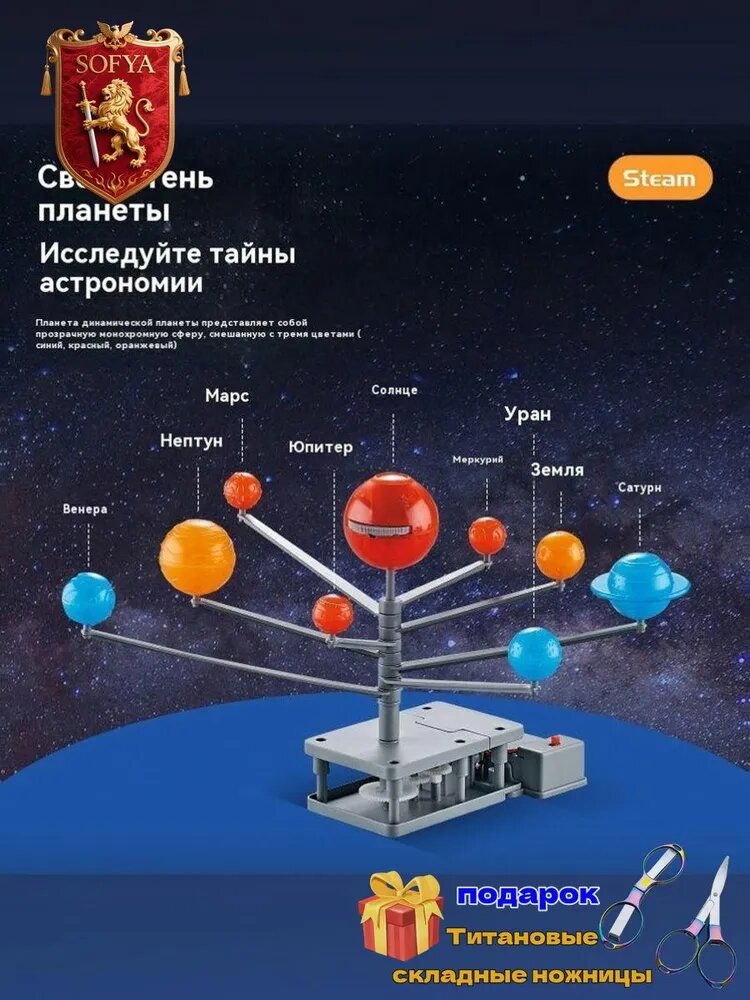 Обучающая игра Силовая планета для детей дошкольного возраста с функцией проекции и 360° вращения — фото 1