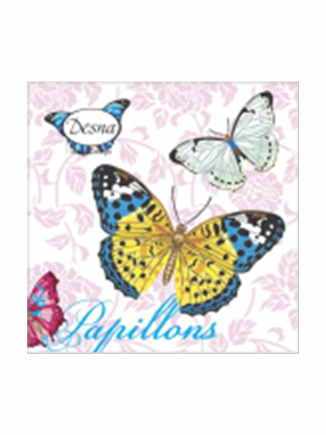 Салфетки бумажные Салфетки Бабочки и цветы салфетки 24х24 1сл 40 л "Desna Design"