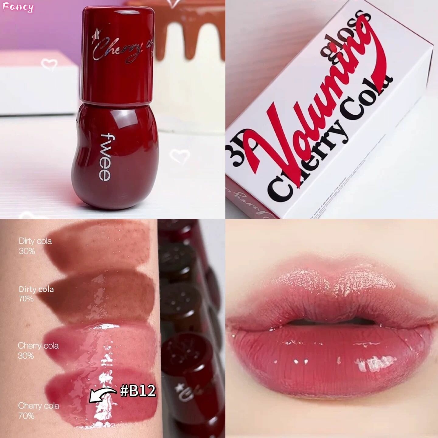 Глянцевый блеск для губ fwee 3D Voluming Gloss Cola Series (70%Cherry Cola)