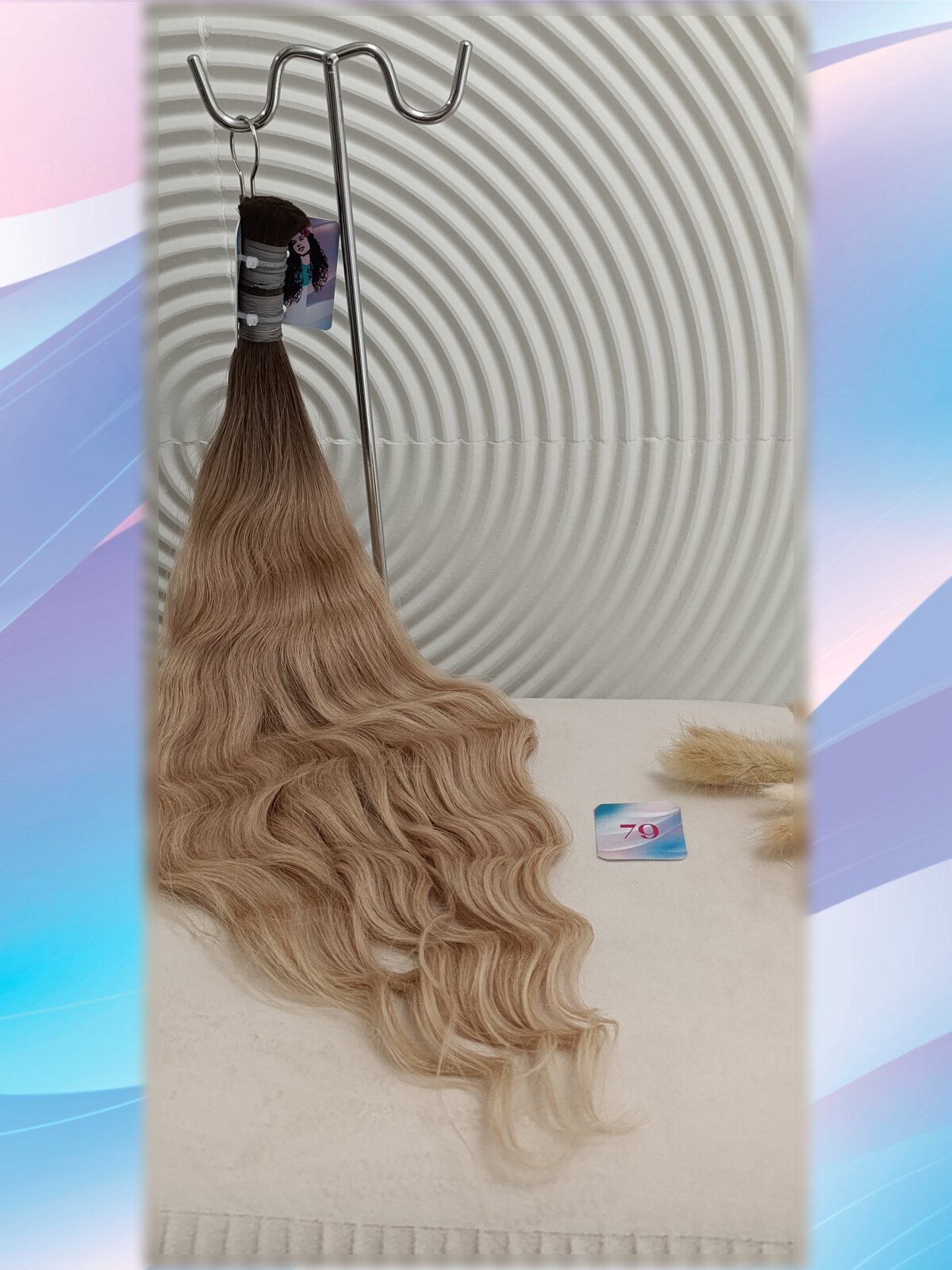 Волосы для наращивания CurlLink, натуральные, волнистые, кудрявые, 55 см