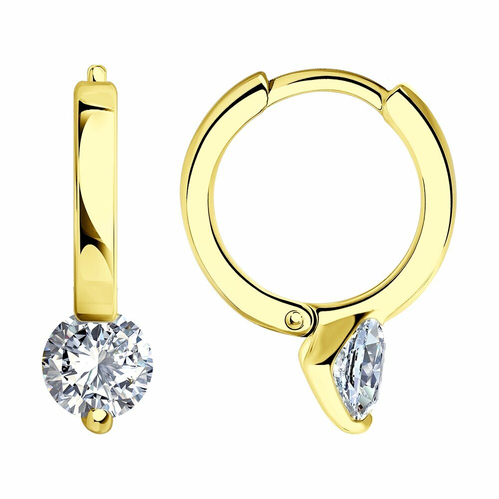 Серьги SOKOLOV, серебро, 925 проба, фианит