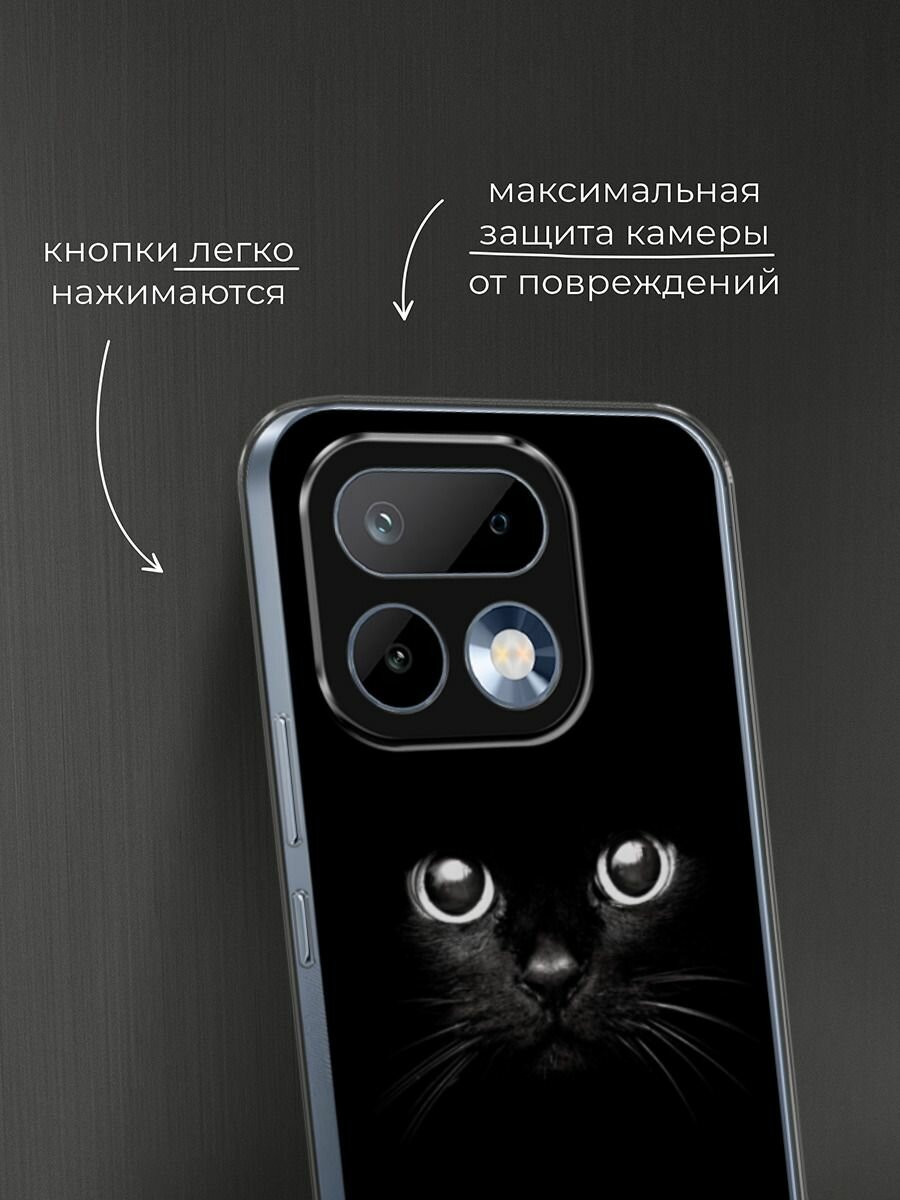 Чехол на Realme 16 Pro / Реалме 16 Про с принтом Взгляд черной кошки — фото 1