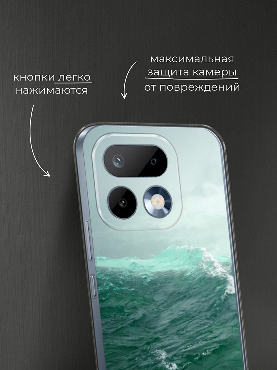 Силиконовый чехол на Realme 16 Pro / Реалме 16 Про с принтом Волны 12 — фото 1
