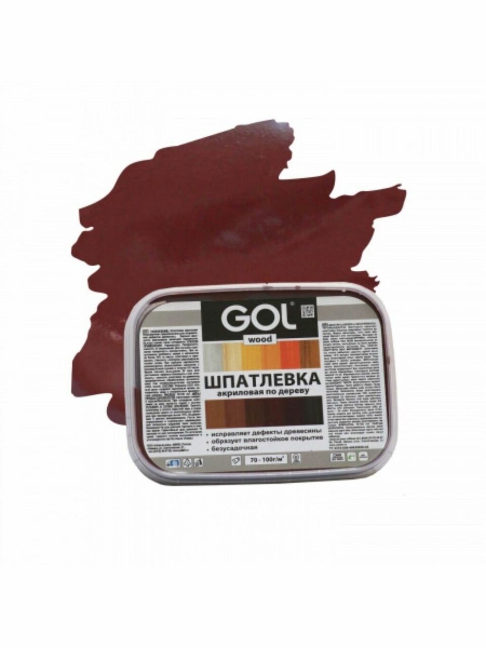 Мастер, Шпатлевка по дереву, акриловая, универсальная, махагон, 0.14 кг, GOL wood