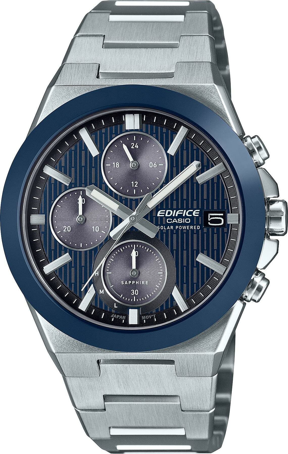 Наручные часы CASIO, серебряный, синий — фото 1