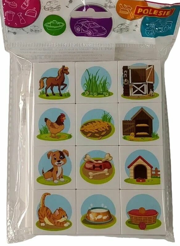 Игра развивающая Полесье Ассоциации домашние животные, 12 элементов