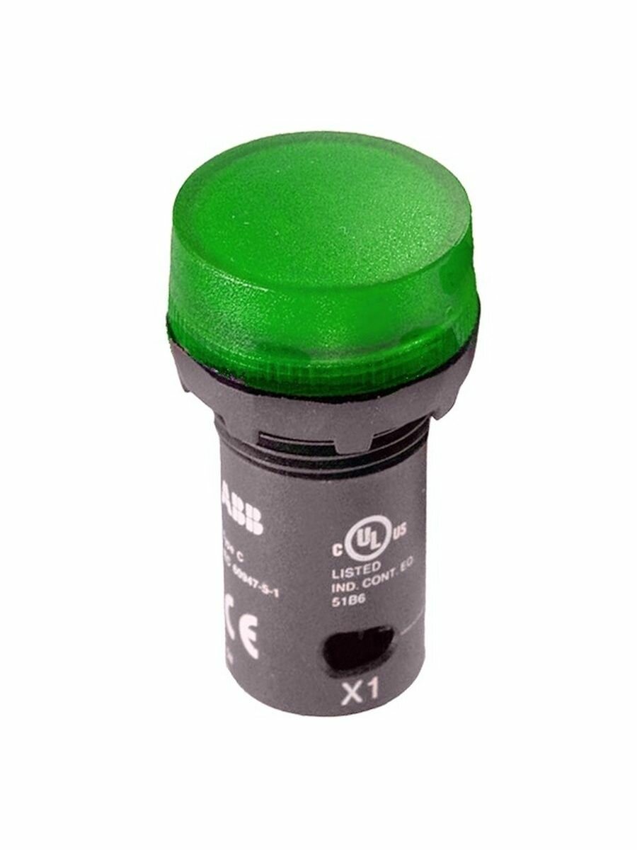 Лампа ABB CL2-523G d22мм зеленая со встроенным светодиодом 230В AC 1SFA619403R5232