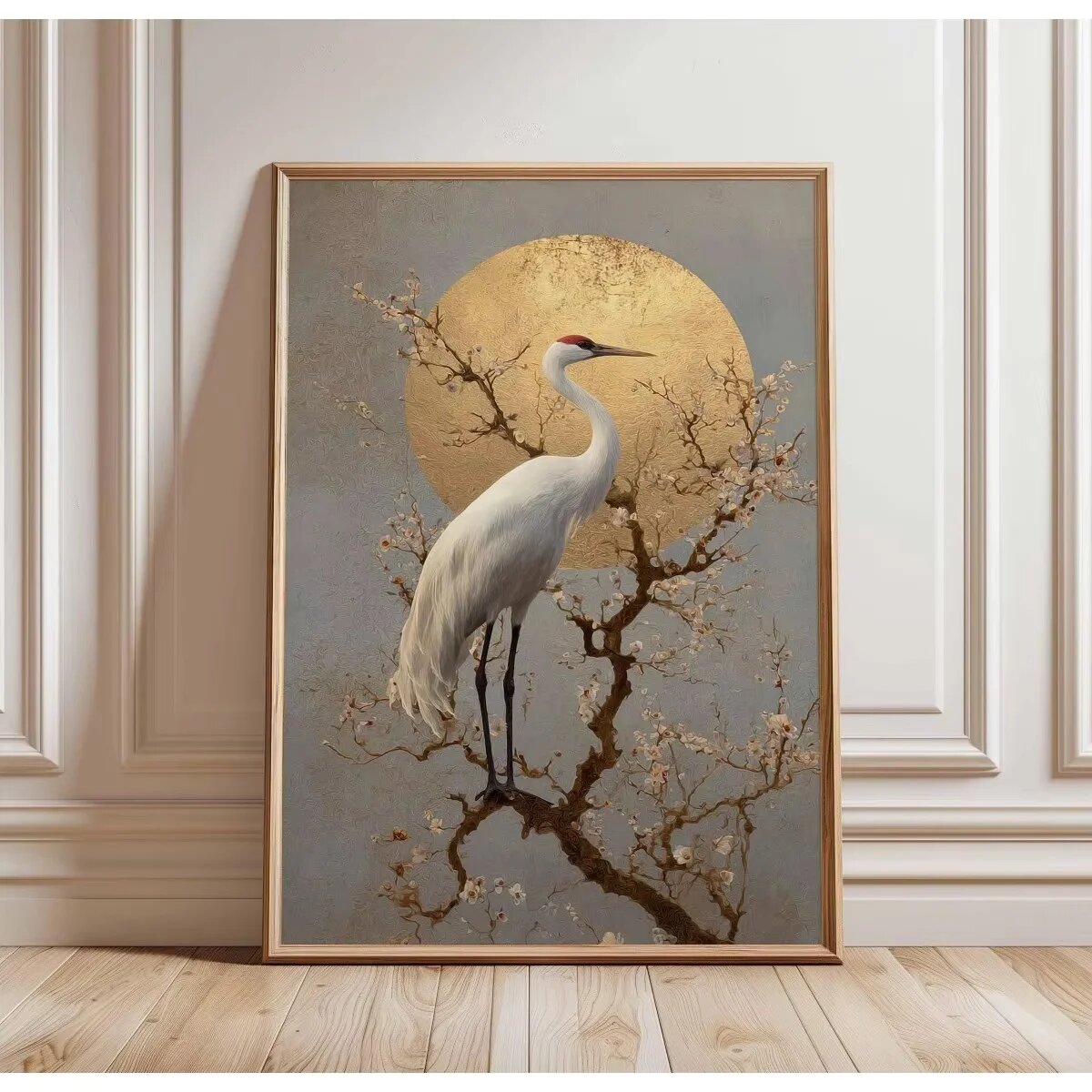 Постер с аистом и цветущей веткой, 50x70 см, VA1482