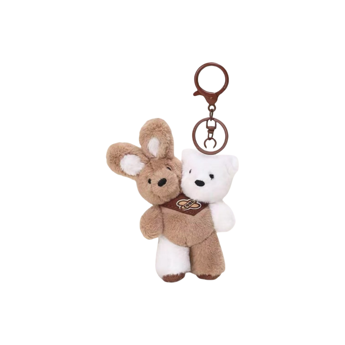 Брелок-кукла Twin City 77 SEVEN DREAM, Brown Rabbit White Bear