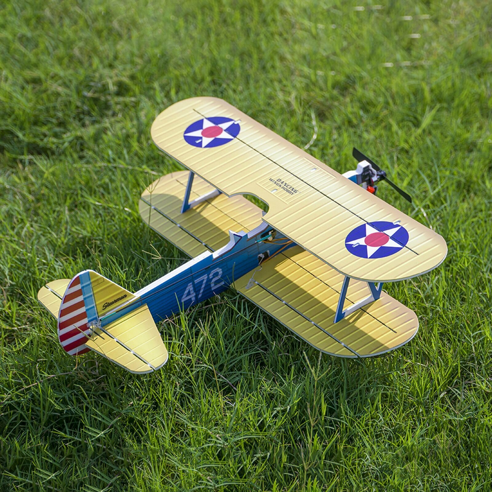 Модель самолета Dancing Wings Hobby E25 Stearman PT-17, 450мм размах крыльев, набор для сборки для всех уровней навыков