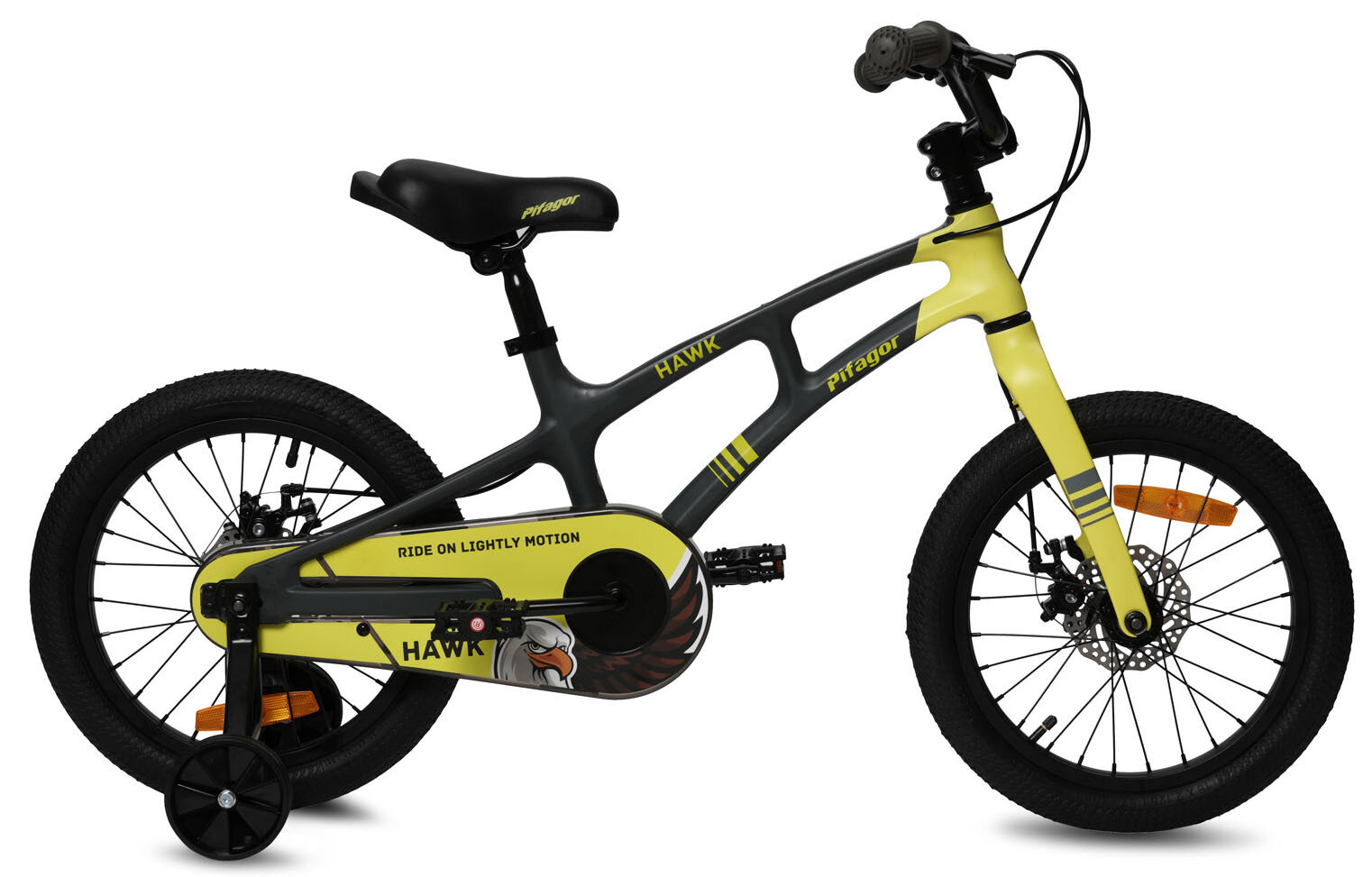 Детский велосипед Pifagor Hawk 16 (2024) 16 Серо-желтый (100-120 см)