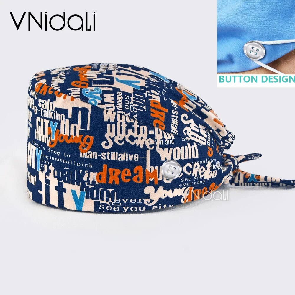 Хирургическая шапочка VNidali с принтом, Цвет: hat