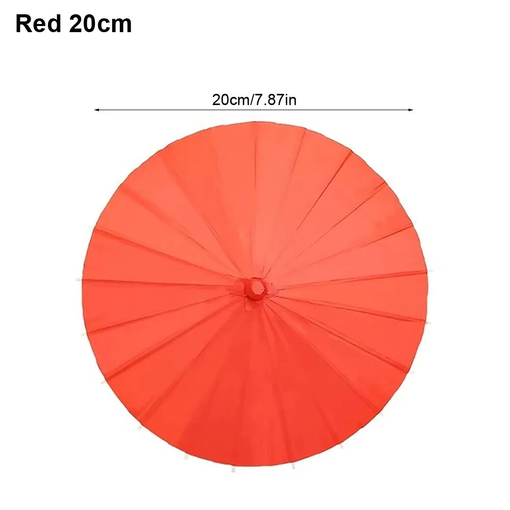 Бумажный зонт белый 20/30/40/60 см Красный, red 20cm
