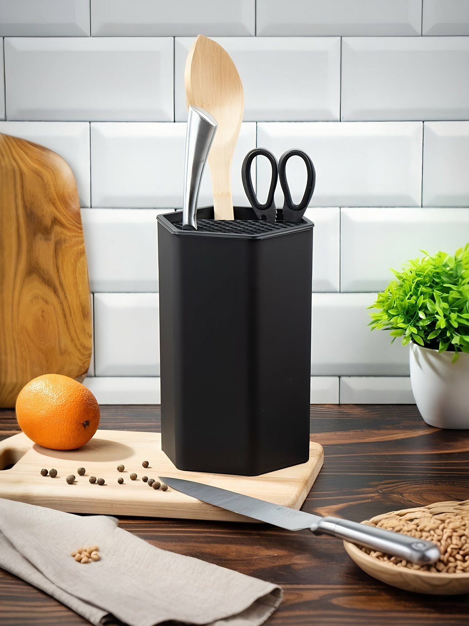 Подставка для ножей, пластик, 14.7x22.8 см, Y4-8333