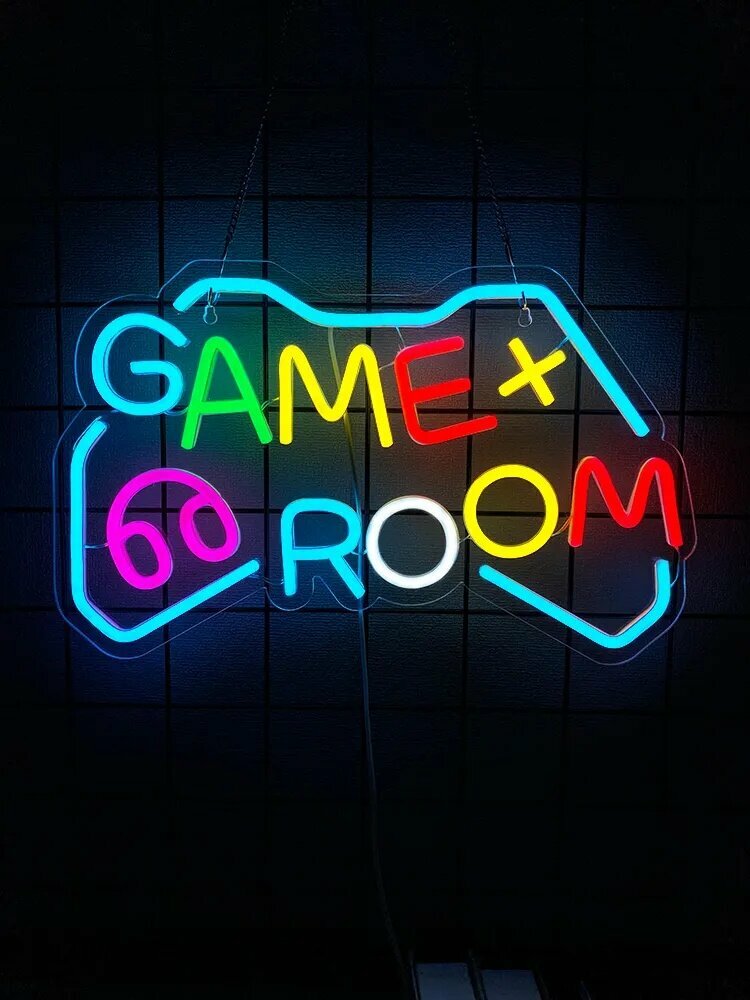 Неоновый знак Game On Неоновый знак для декора игровой комнаты, настенное украшение для геймеров идеальный подарок для молодых геймеров и детей.