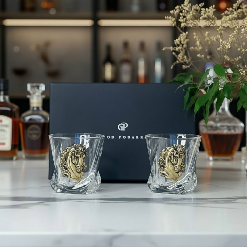 Набор бокалов для виски Благородная лошадь (в коробке)