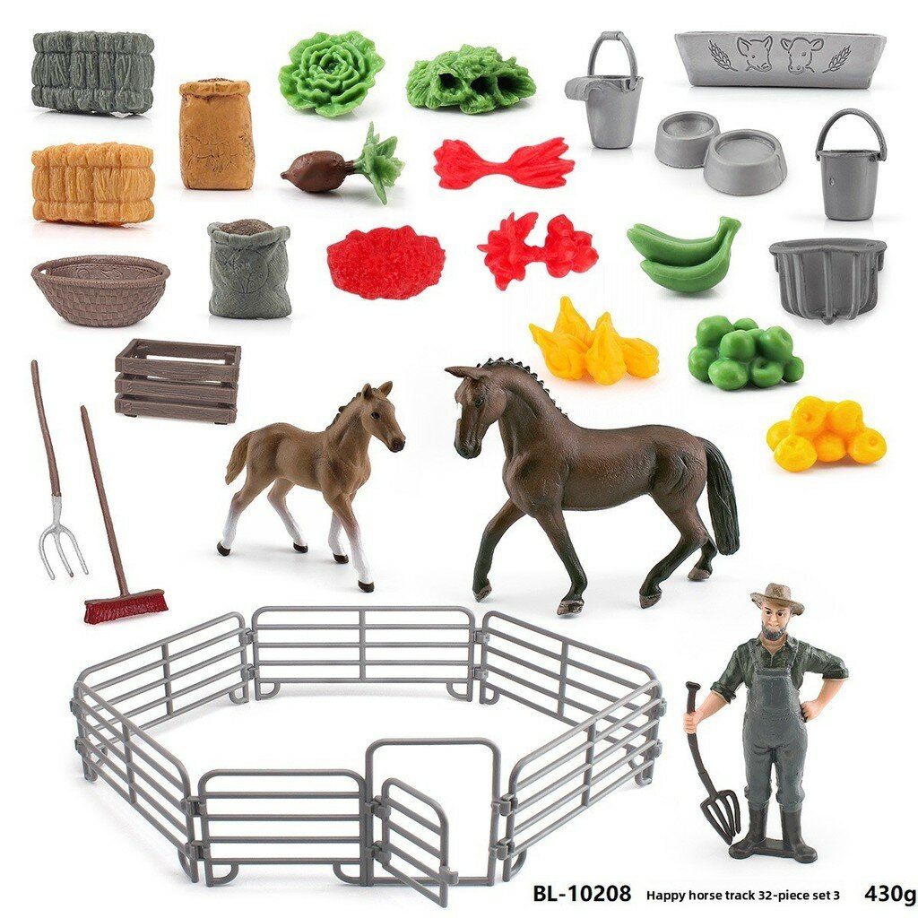 Детский набор фигурок животных ферма из пвх для игровой комнаты и образовательных занятий 3 штуки