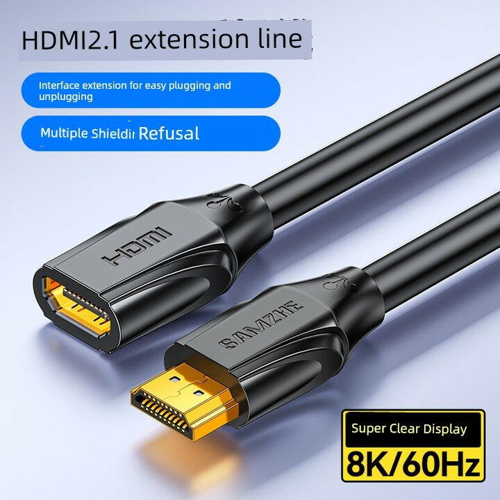 HDMI 2.1 мужской-женский кабель-удлинитель для 8K 60Гц, длина 1 м, совместимый с дисплеями 8K
