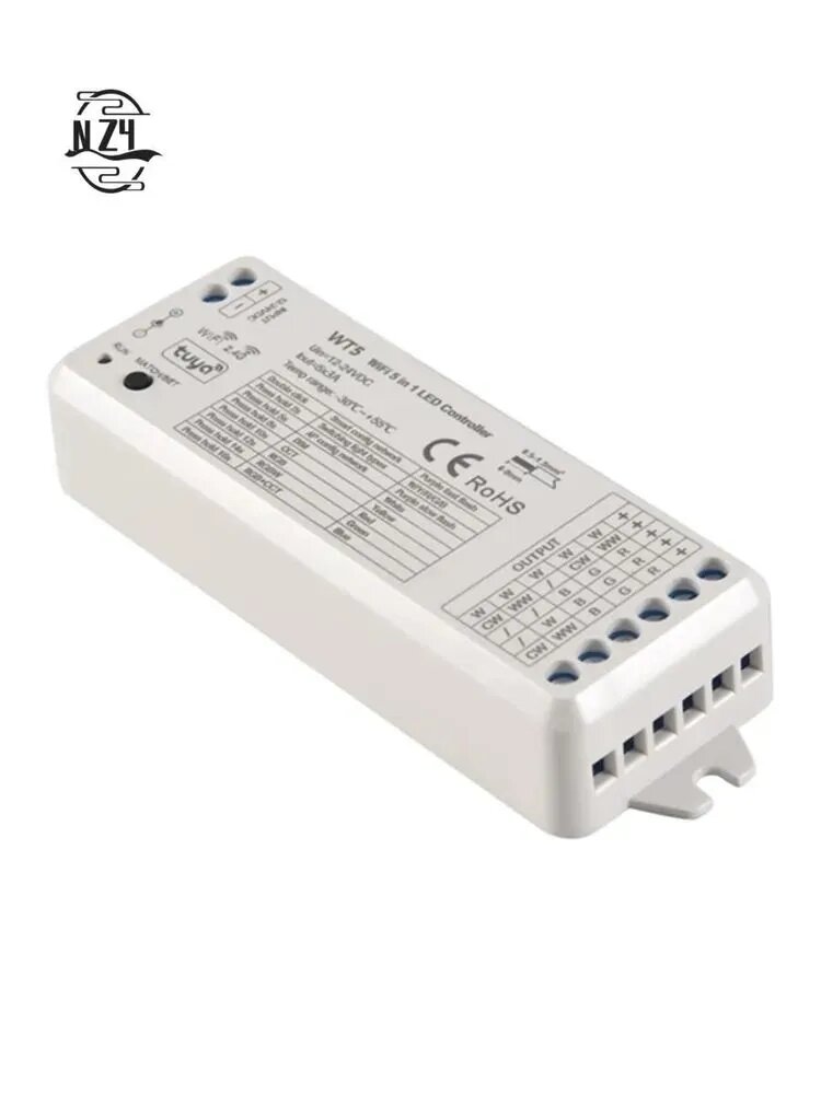 (F C T W) Светодиодный контроллер Tuya 5 в 1 диммер CCT RGB RGBW RGBWW RGBCCT Strip Smart Life Wi-Fi 2,4 г пульт дистанционного управления 12-24 В WT5