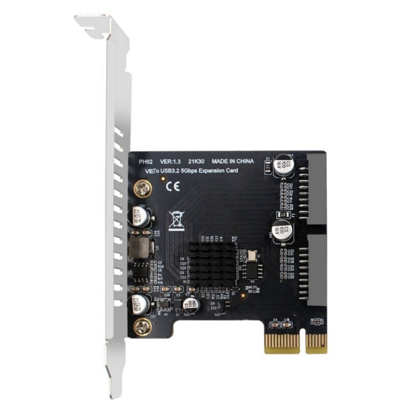 Карта расширения PCIe USB3.0 Быстрая Скорость Передачи данных 5 Гбит/с Совместимость с несколькими портами настольных компьютеров