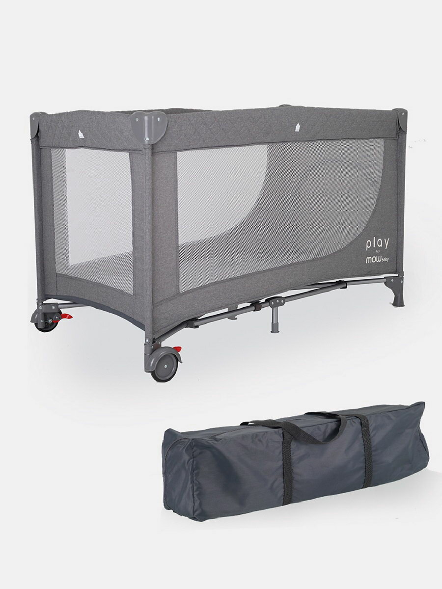 Манеж детский play, серый, форма: прямоугольная, особенности: боковой лаз