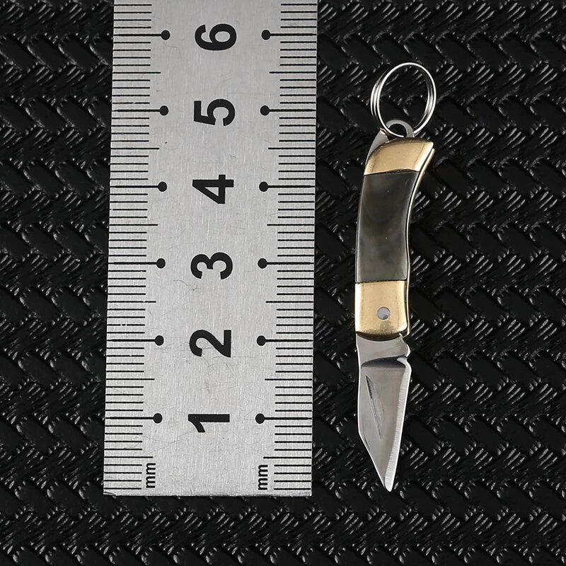 Складной мини-нож из нержавеющей стали с дамасской сталью, ручной работы, для использования на улице, с кольцом для